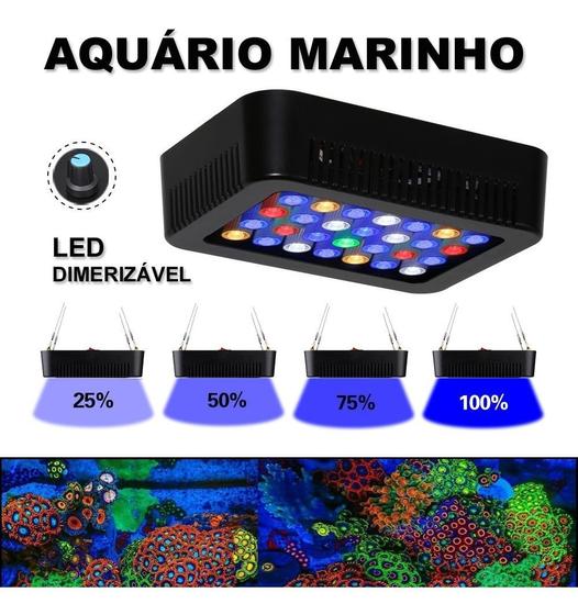 Luminária Super Led Aquário Marinho E Corais 140w C/3 Modos - PIATC - Luminária para Aquário ...
