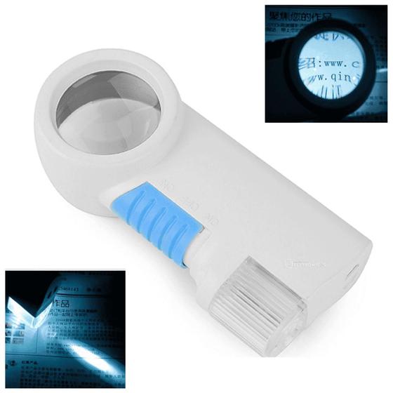 Lupa De Mão Profissional Com Iluminação LED Aumento De 12x E Lanterna ...