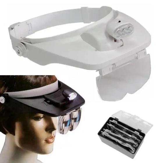 Lupa de Pala Profissional Com Iluminação LED e 4 Lentes Zoom Até 3.5x ...