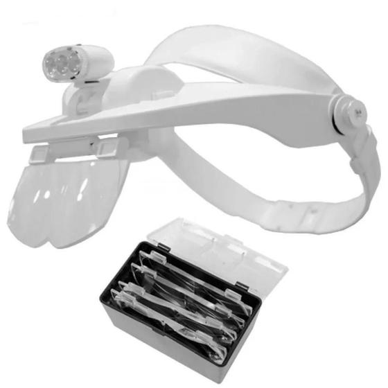 Lupa Profissional Mg81001E Branca Com Led E 4 Lentes - Oksn - Óculos ...