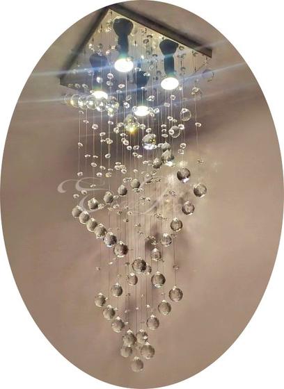 Lustre De Cristal Espiral Duplo Com Até 2,50m Base 30x30cm - SPACE ...