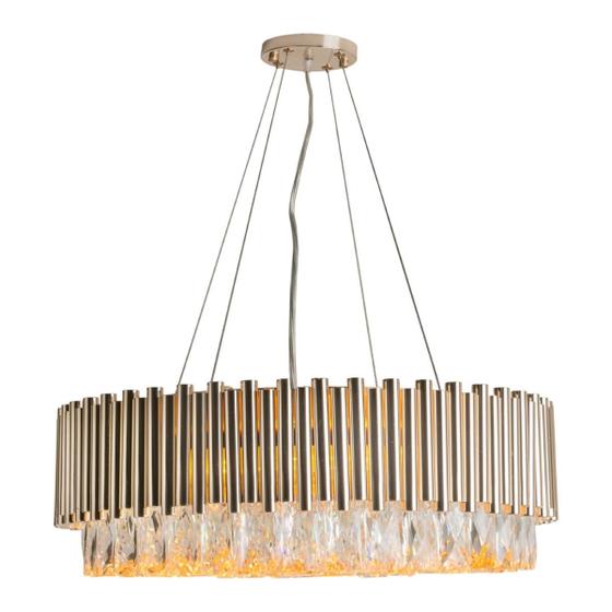 Lustre Metal Cristal Dourado Yamamura - Lustre - Magazine Luiza