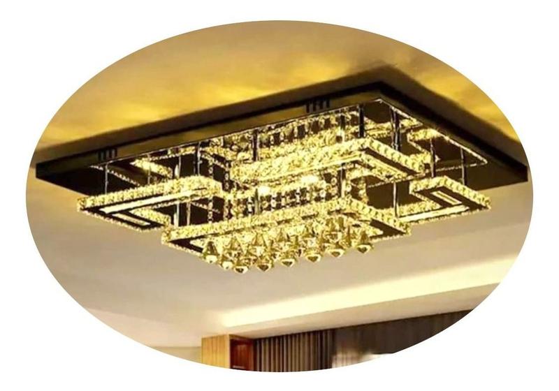 Lustre New Gold Cristal Legitimo 60x40x30 + Controle Sem Fio - AZY ...