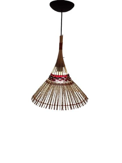 Lustre pendente artesanal em fibra natural L8011 - Flor da Mata ...