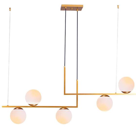 Lustre Pendente Jabuticaba Havana Duo L5 Vidro Globo Leitoso Industrial ...