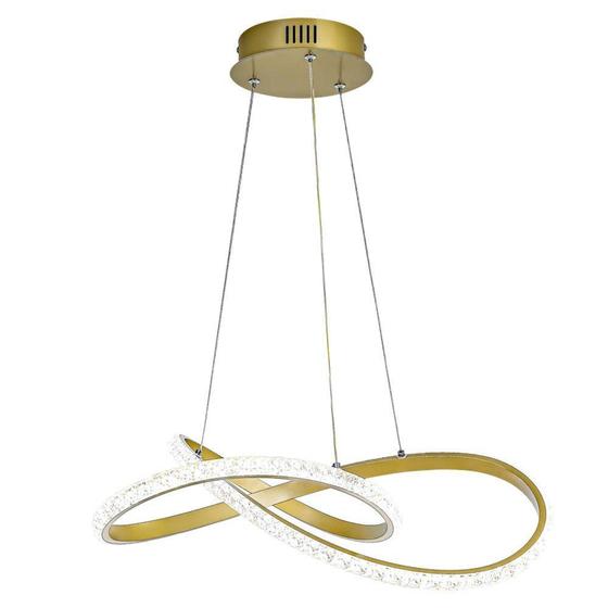 Lustre Pendente Led Design Moderno Cristal Luz 3em1 Sala - Ilumilider ...