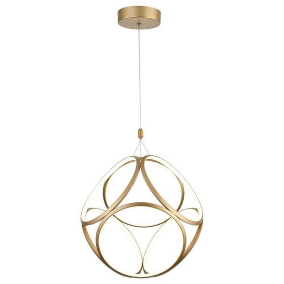 Lustre Pendente Led Moderno 48W Bivolt Luminária 6 Anéis 4000k LPC-003 ...