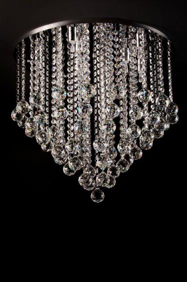 Lustre Plafon Pirâmide Cristal 50cm Redondo 535/50 - IluminaMundo - Plafon - Magazine Luiza