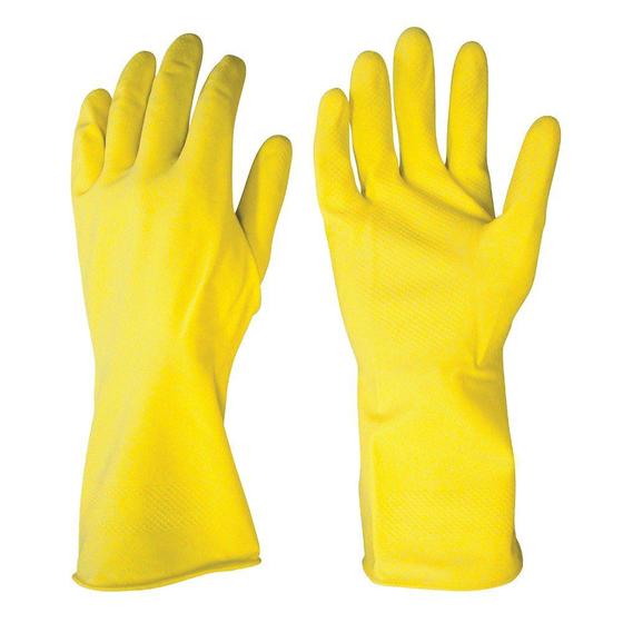 Luva de Borracha/Látex Antiderrapante M/8 Amarela Slim Nobre - Luva ...
