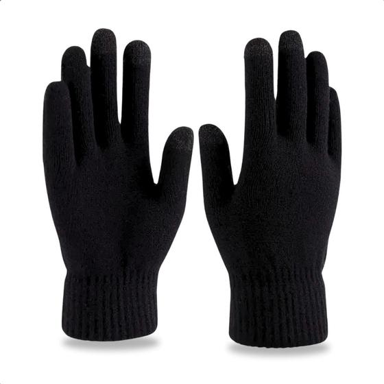Luva de Frio Básica Unissex Adulto Inverno Preta Par Masculino Feminino ...