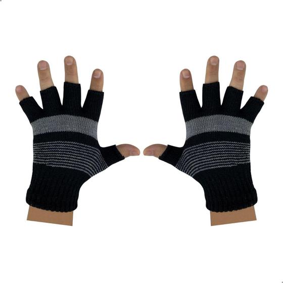 Luva De Inverno Para Frio Em Poliester Quentinha Adulto Unissex Meio ...