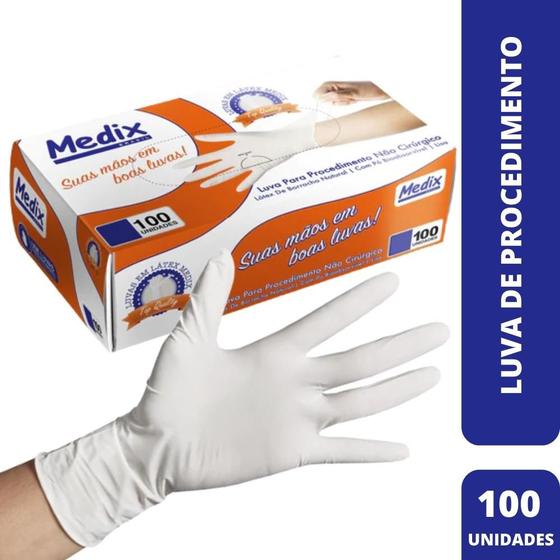 Luva De Procedimento Latex G C 100 Und Medix Luva De Procedimento