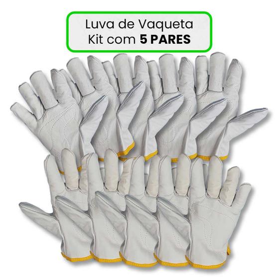 Luva De Vaqueta Cano Curto Kit Com 5 Pares - SPIRLANDELLI - EPI ...