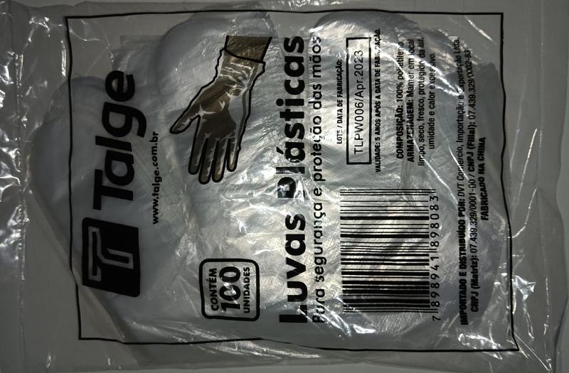 Luva descartavel plastica talge c/ 100 unidades - Luvas Descartáveis ...