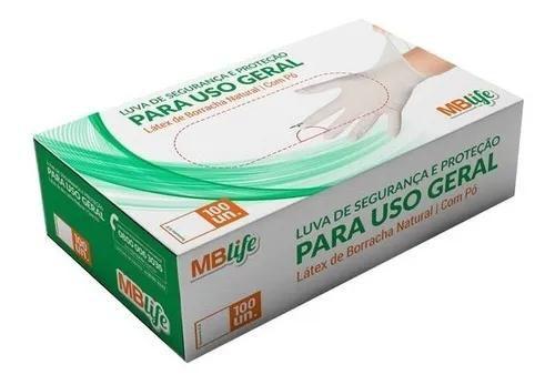 Luva Em Látex De Procedimento Descartável Com Pó Cx C/ 100 - MBlife ...