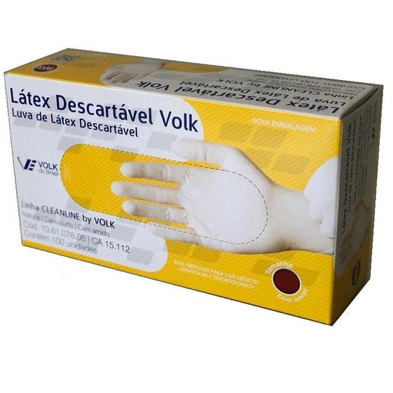 Luva em Látex Descartável, com Pó, tamanho P, marca Volk (BuckPro: SLP ...