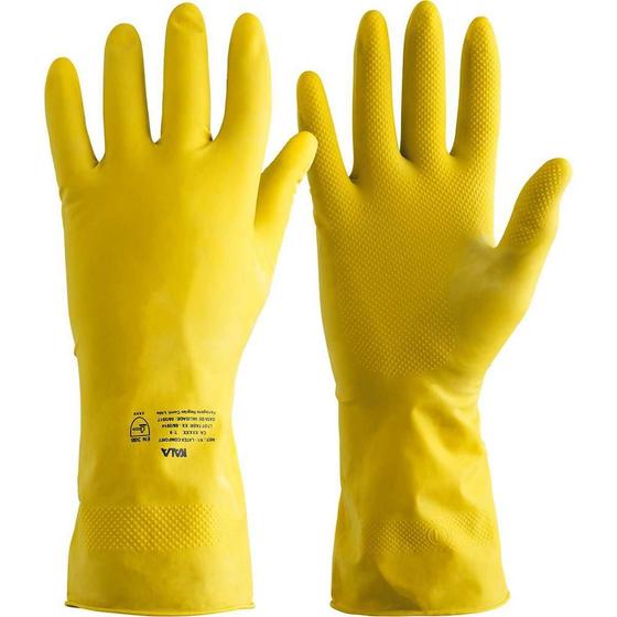 Luva Latex Natural Interior Flocado K1 Latex Confort Amarela Tam. M ...