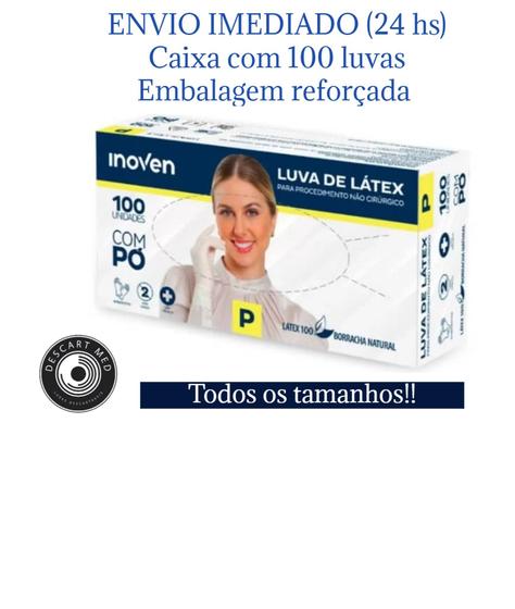 Luva Látex Procedimento Com Pó INOVEN 100un TODOS TAMANHOS - Luvas ...