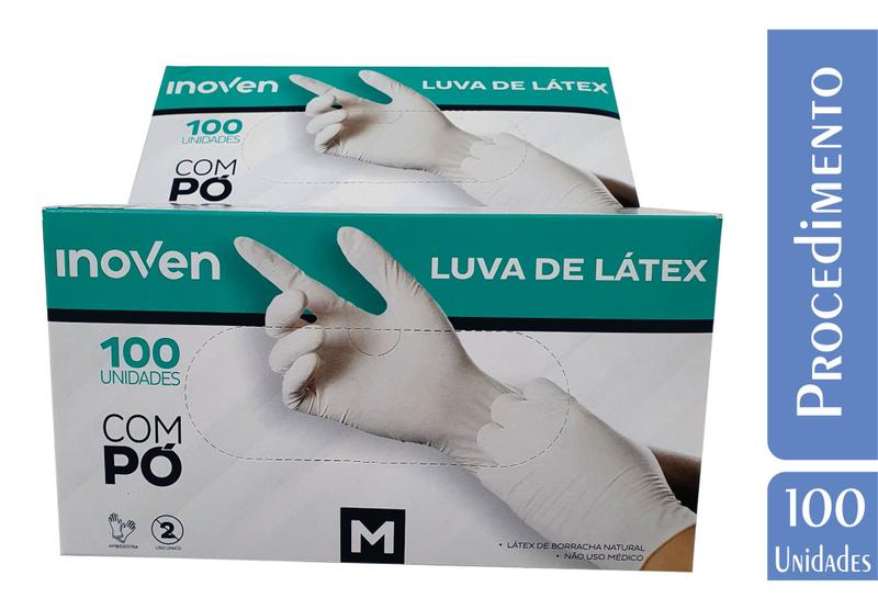 Luva Látex Procedimento Descartável PP, P, M, G - Caixa C/ 100 - Inoven ...