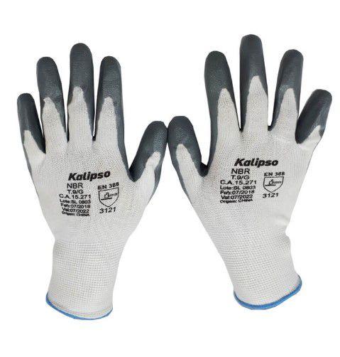 Luva Nitrilica NBR Tamanho G / 9 Cinza CA: 15271 - KALIPSO - Luva de ...