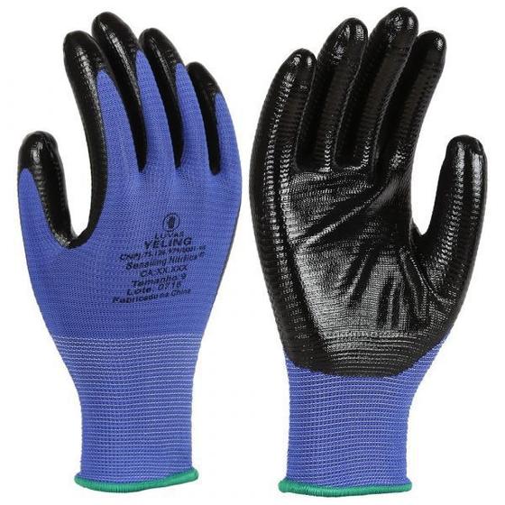 Luva nitrílica revestimento parcial azul 1006-n - super safety - EPI ...