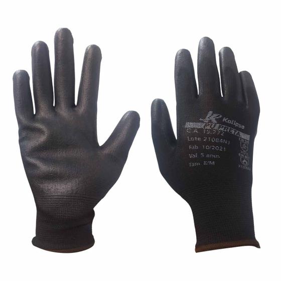 Luva PU Multitato Mecânico Preta Tamanho 09/G IMBAT - Luva de Proteção ...