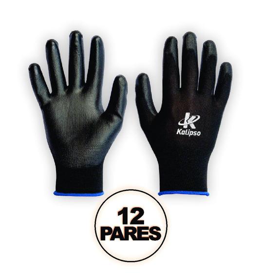 Luva PU Preta Kalipso Com 12 Pares - Luva de Proteção - Magazine Luiza