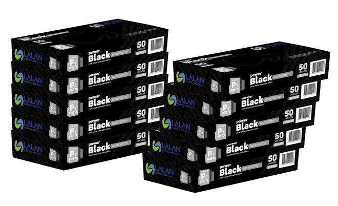 Luva Reutílizavel Em Látex Preta Sem Talco Ambidestra Power Black Lalan ...