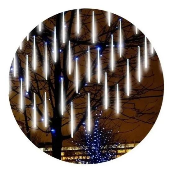 Luz De Natal Jogo De 6 Tubos Chuva De Neve 30 Cm Pisca Pisca - Chuva De ...