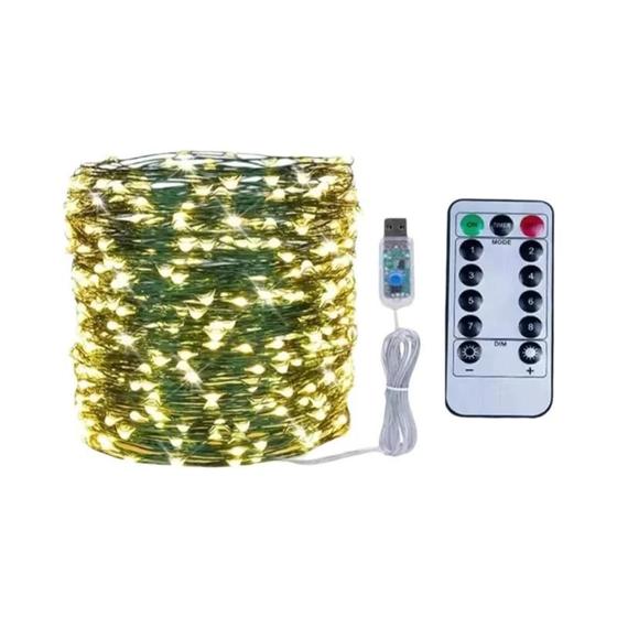 Luzes De Fada LED Verdes, Cordão Branco Quente Para Decoração De Jardim ...