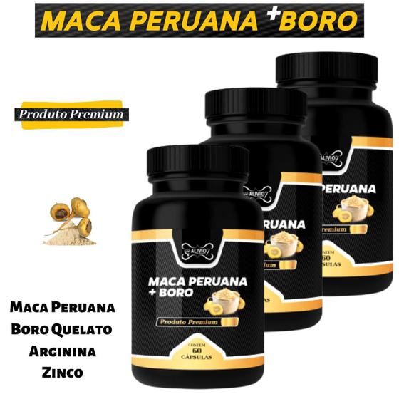 Maca Premium + Boro + Arginina 3 Potes 180 Cápsulas - Maca Peruana ...