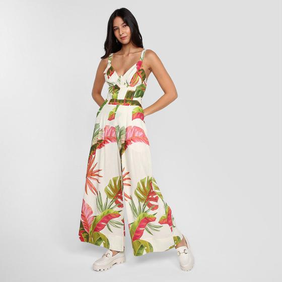 Macacão Longo Farm Folhagens Feminino - Macacão e Macaquinho Feminino ...