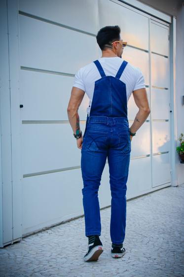 Macacão Longo Jens Masculino Jardineira Calça Suspensório - Boxer ...