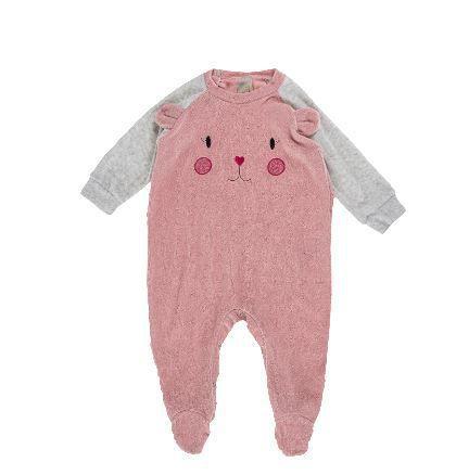 Macacão raglan plush com orelinhas e pezinho infantil bebê Ralakids ...