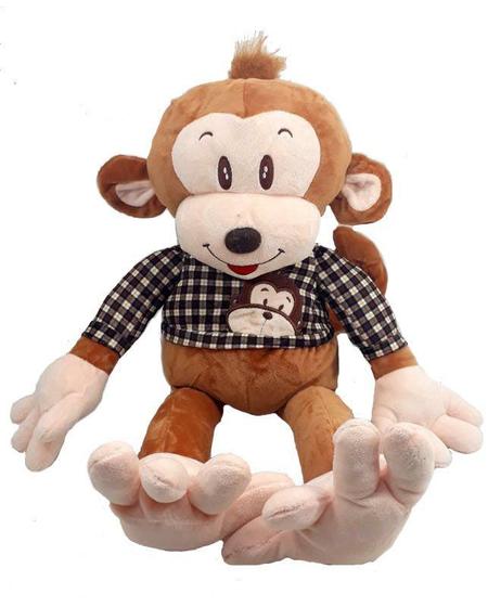 Macaco de Pelúcia Grandão 62 Cm Marrom - Fizzy Toys - Pelúcia ...