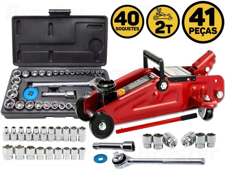 Macaco Hidraulico 2 Ton Jacarezinho Sparta 5100855 + Jogo Soquetes ...