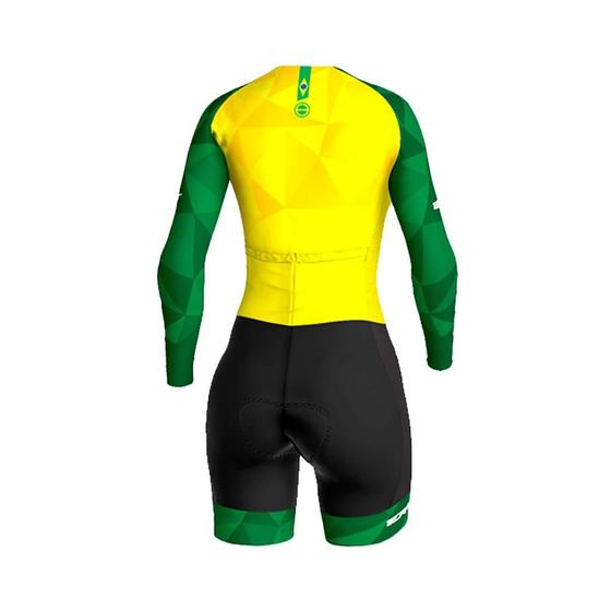 Macaquinho Ciclismo Feminino ERT New Elite Brasil Manga Longa - ERT Cycle Sport - Macacão e ...