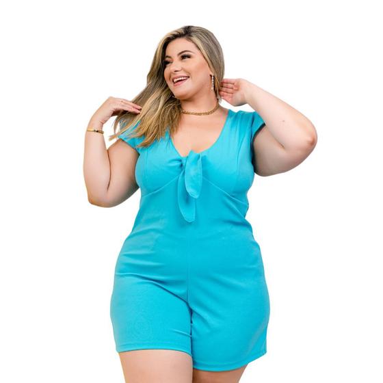 Macaquinho Plus Size Feminino Amarrar Plus 48 ao 52 - Bellucy Modas - Macacão e Macaquinho Plus ...