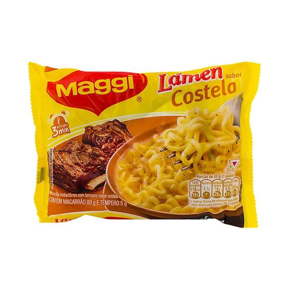 Macarrão Instantâneo Maggi Lámen Costela Pronto em 3 Minutos com 85g ...