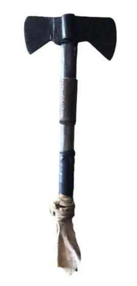 Machado Vikings Lâmina Dupla Cabo Em Madeira E Osso Produto Artesanal ...