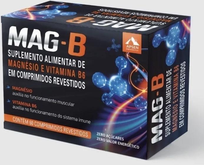 Mag-b Suplemento Alimentar De Magnésio E Vitamina B6 -60comp - +Mu ...