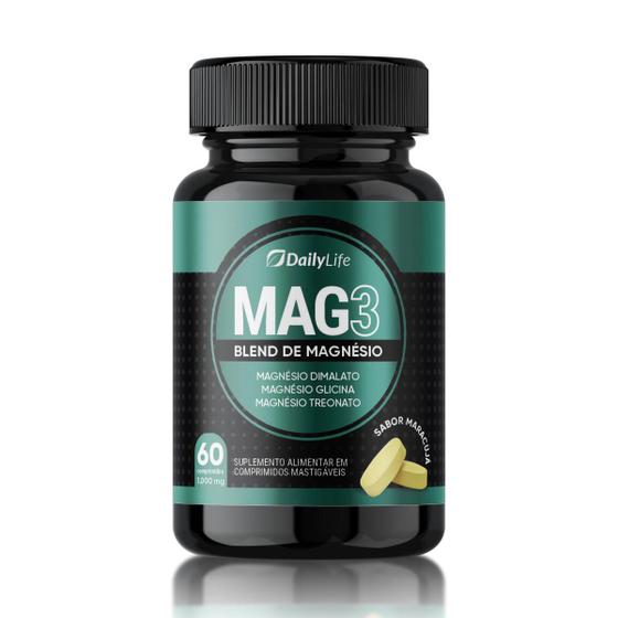 Mag3 Magnesio Treonato Dima lato Glicina 60 Tabletes Saborizados 1000mg ...