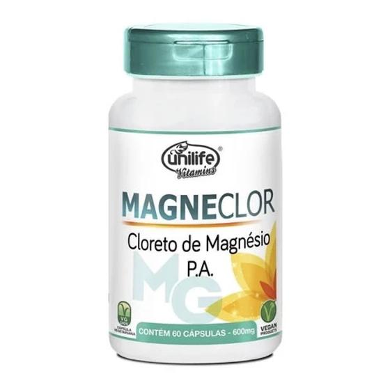 Magneclor Cloreto de Magnesio Hexahidratado P.a. 60 Capsulas 600 Mg Un Unilife - Cloreto de ...