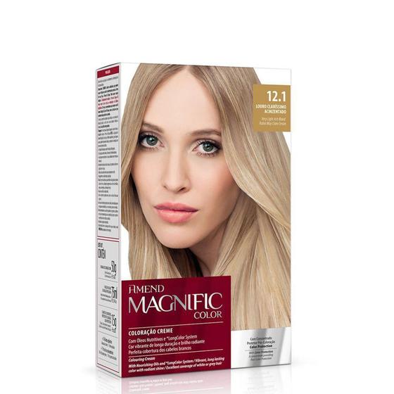 Magnific Color Kit 12.1 Louro Claro Acinzentado Amend - Tinta de Cabelo ...