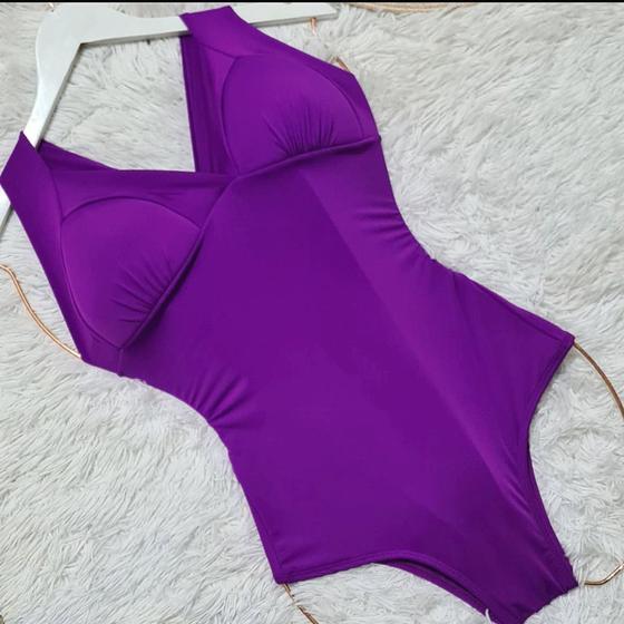 Maiô com bojo, alça cruzada nas costas - Bella moda praia - Maiô ...