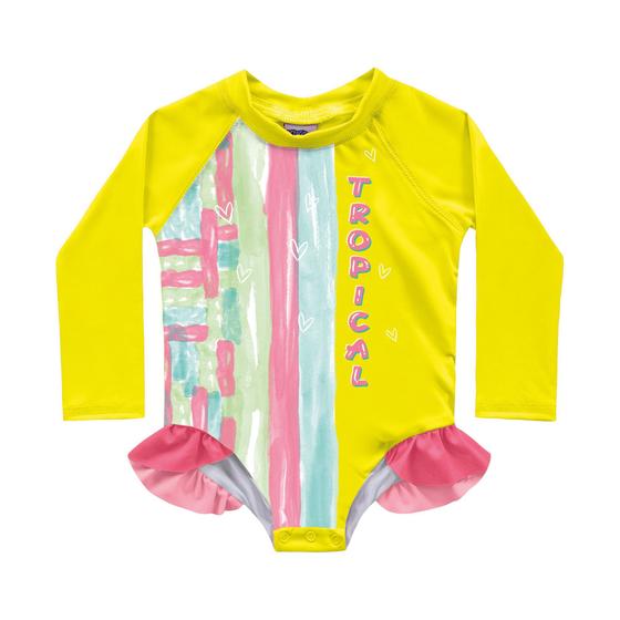 Maiô infantil com proteção uv50+ moda praia e piscina Kiko e Kika ...