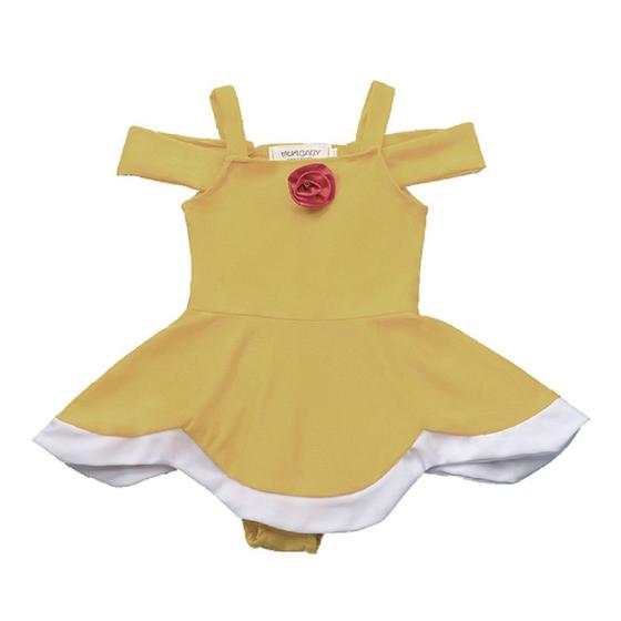 Maiô Infantil Feminino Princesa Bella Roupa de Banho Para Menina 1-2 ...