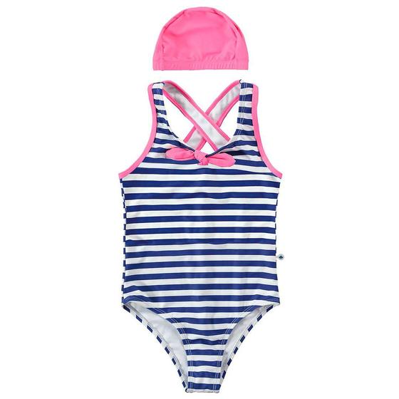 Maiô Infantil Natação Piscina Praia com Proteção UV Feminino Branco ...