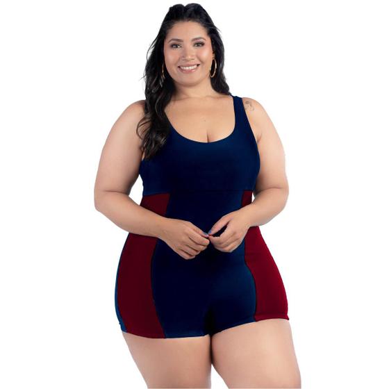 Maiô Natação Hidroginástica Plus 50 ao 56 Recorte Lateral - HYPE MODAS ...