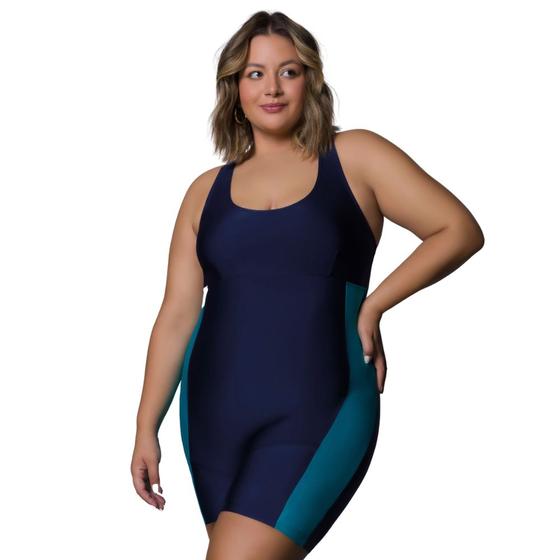 Maiô Natação Selene Plus Size Adulto Feminino Básico Liso Modelagem ...